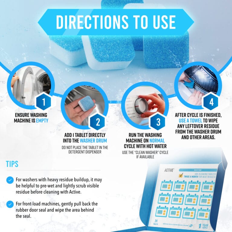 Active Washing Machine Cleaner & Descaler - 24 Pack Tablets