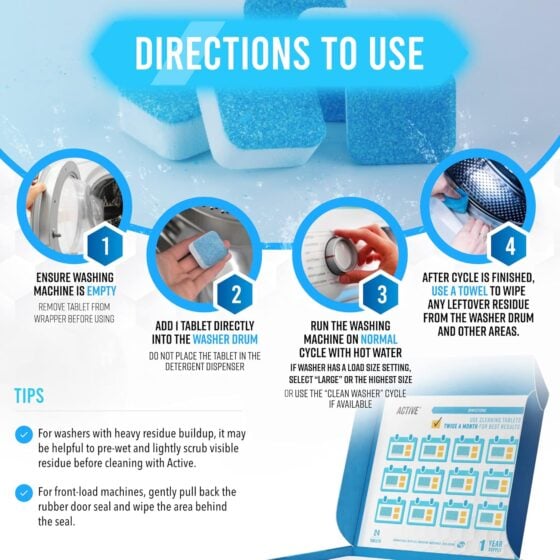 ACTIVE Washing Machine Cleaner & Dishwasher Cleaner Bundle