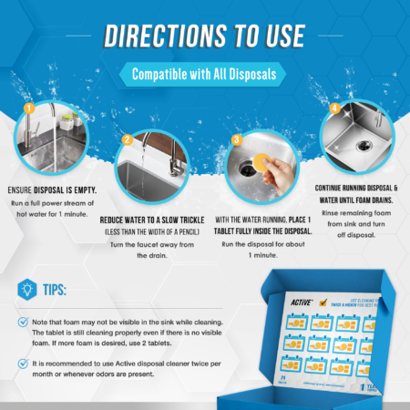 Active Garbage Disposal Cleaner & Deodorizer - 24 Pack Tablets