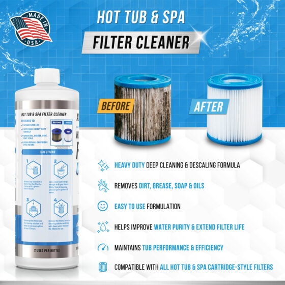 ACTIVE Hot Tub Filter Cleaner - Best Spa Cleaning Solution