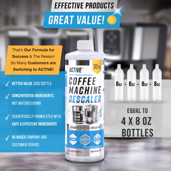ACTIVE Coffee Machine Descaler - Best Coffee Maker Cleaner