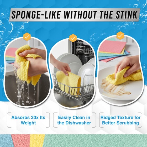 ACTIVE Swedish Dishcloths - Reusable Paper Towel Sponges